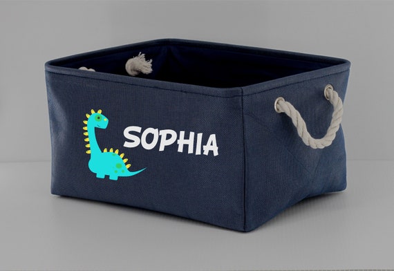 Personalized Child Toy Storage Basket With Dinosaur Graphics | Etsy