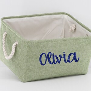 Personalized Storage Basket With Name or Other Word Linen Basket for ...