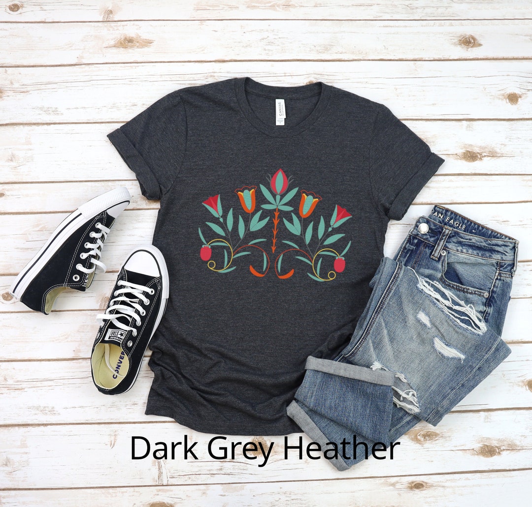 Native American Inspired Floral Design T-shirt, Native American Style ...