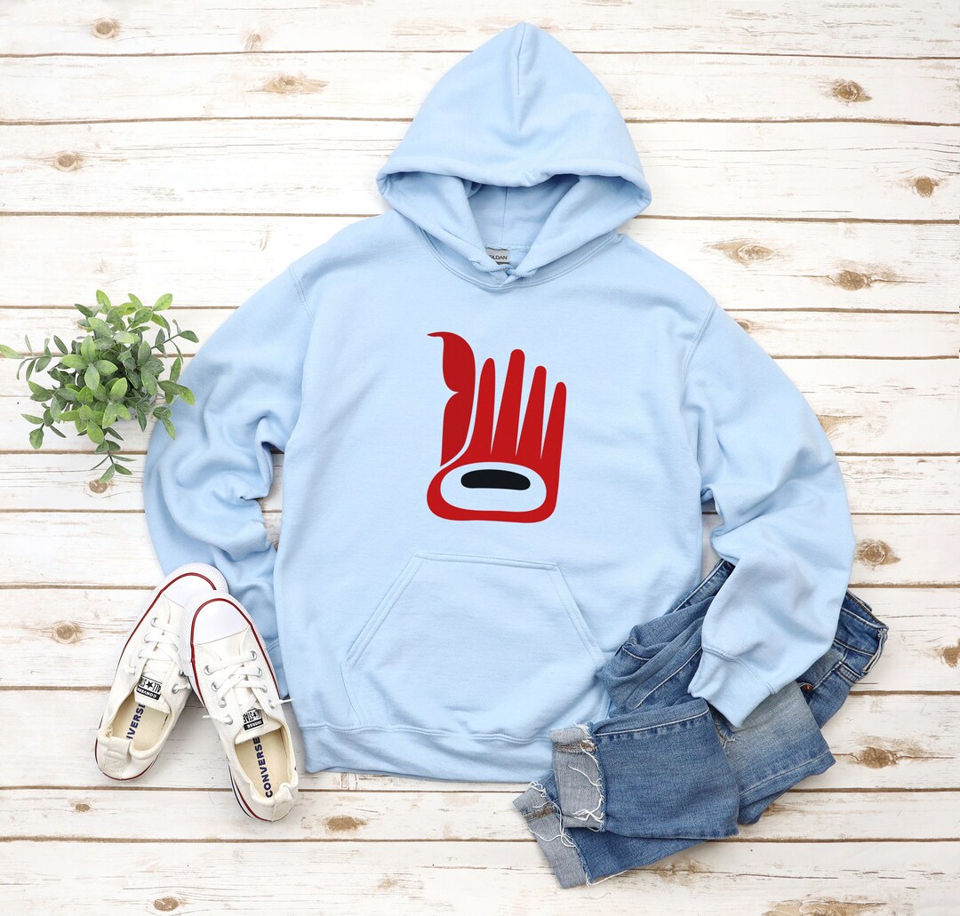 Red Hand Hoodie Inspired by Tlingit Art Sweatshirt Paw Sweatshirt - Etsy
