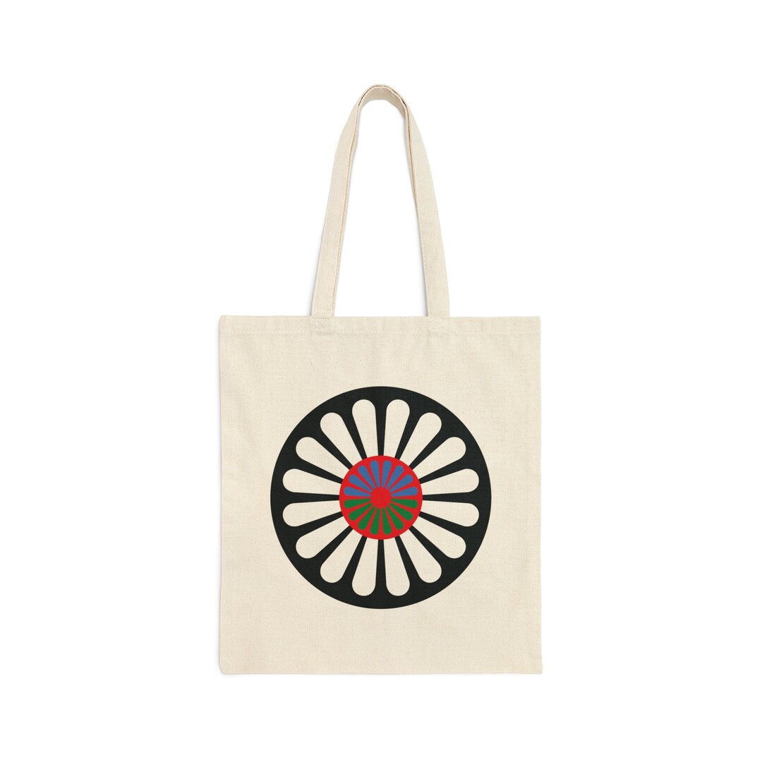 Romani Chakra Wheel Tote Bag, Romani Flag Cotton Canvas Tote Bag - Etsy
