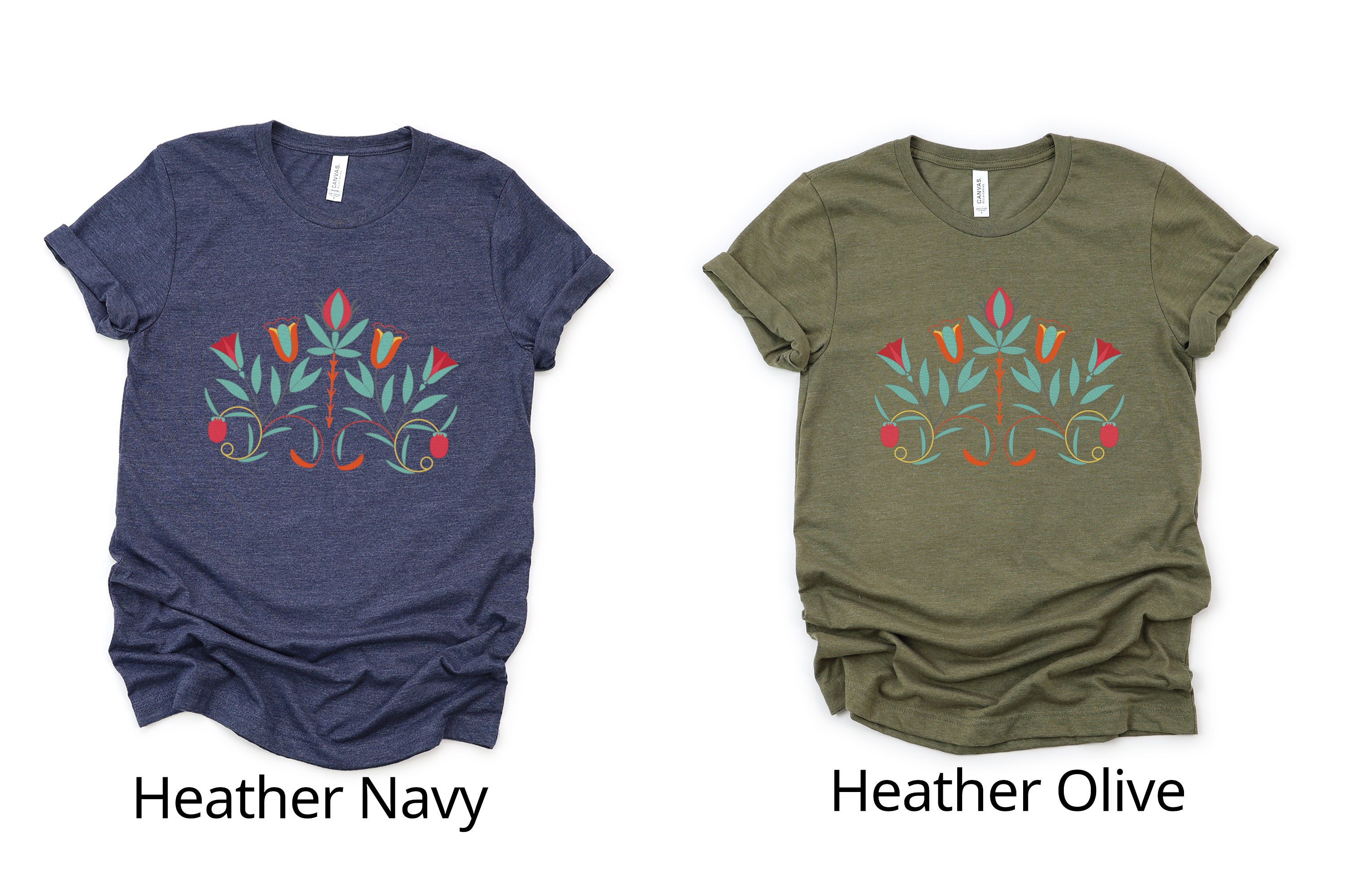 Native American Inspired Floral T-shirt, Cree Metis Style Flowers ...
