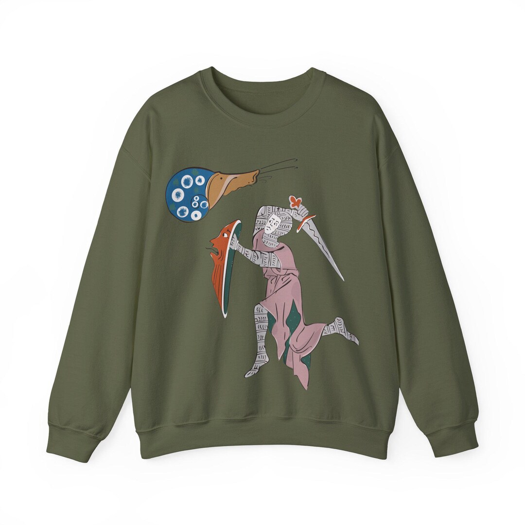 Medieval Meme Knight Sweatshirt Medieval Snail Sweatshirt Funny ...