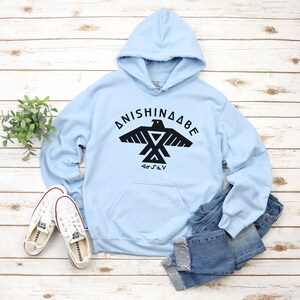 Anishinaabe Hoodie, Thunderbird Native American Style Unisex Heavy ...