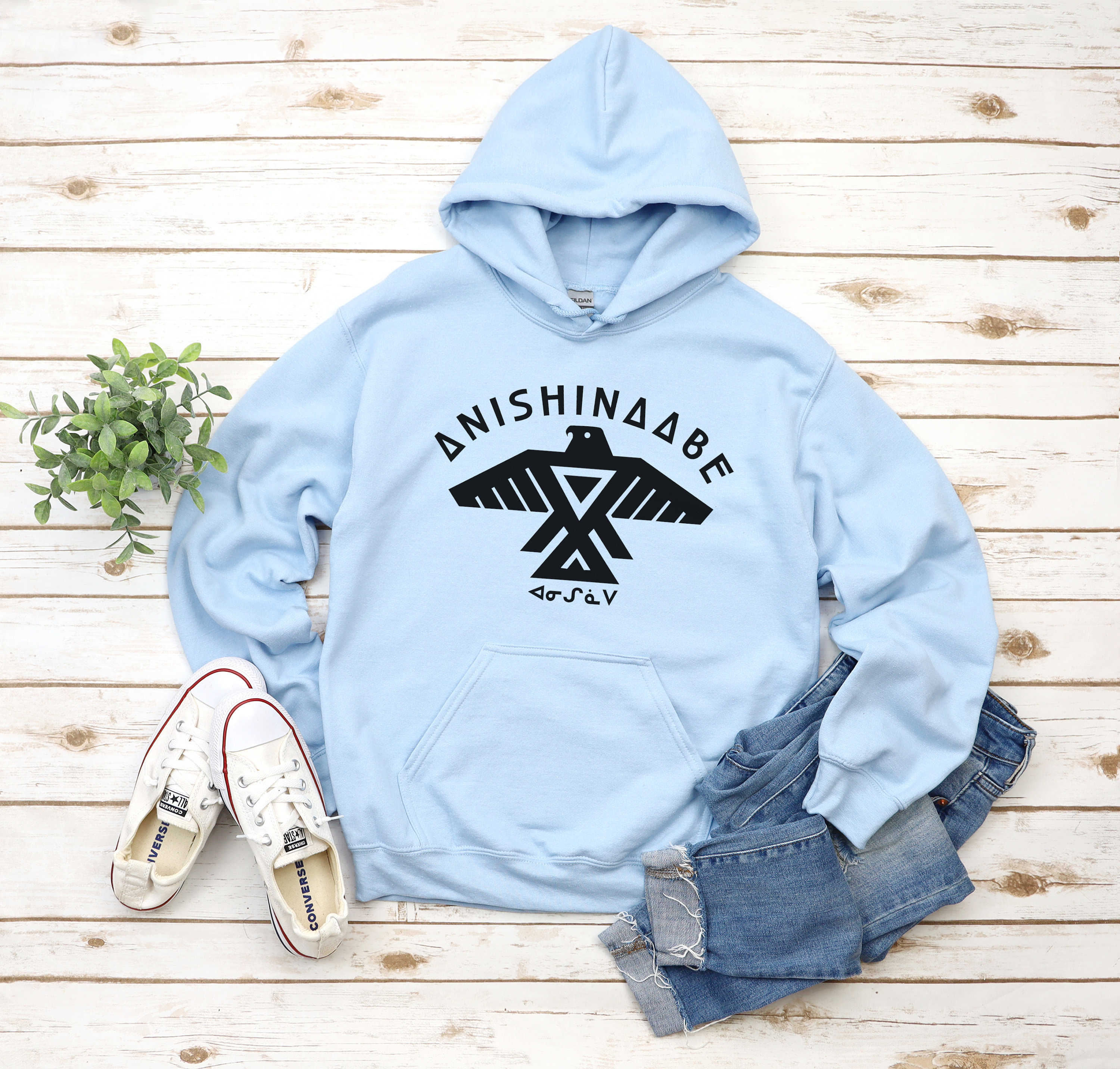 Anishinaabe Hoodie, Thunderbird Native American Style Unisex Heavy ...