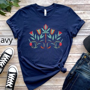 Native American Inspired Floral Design T-shirt, Native American Style ...
