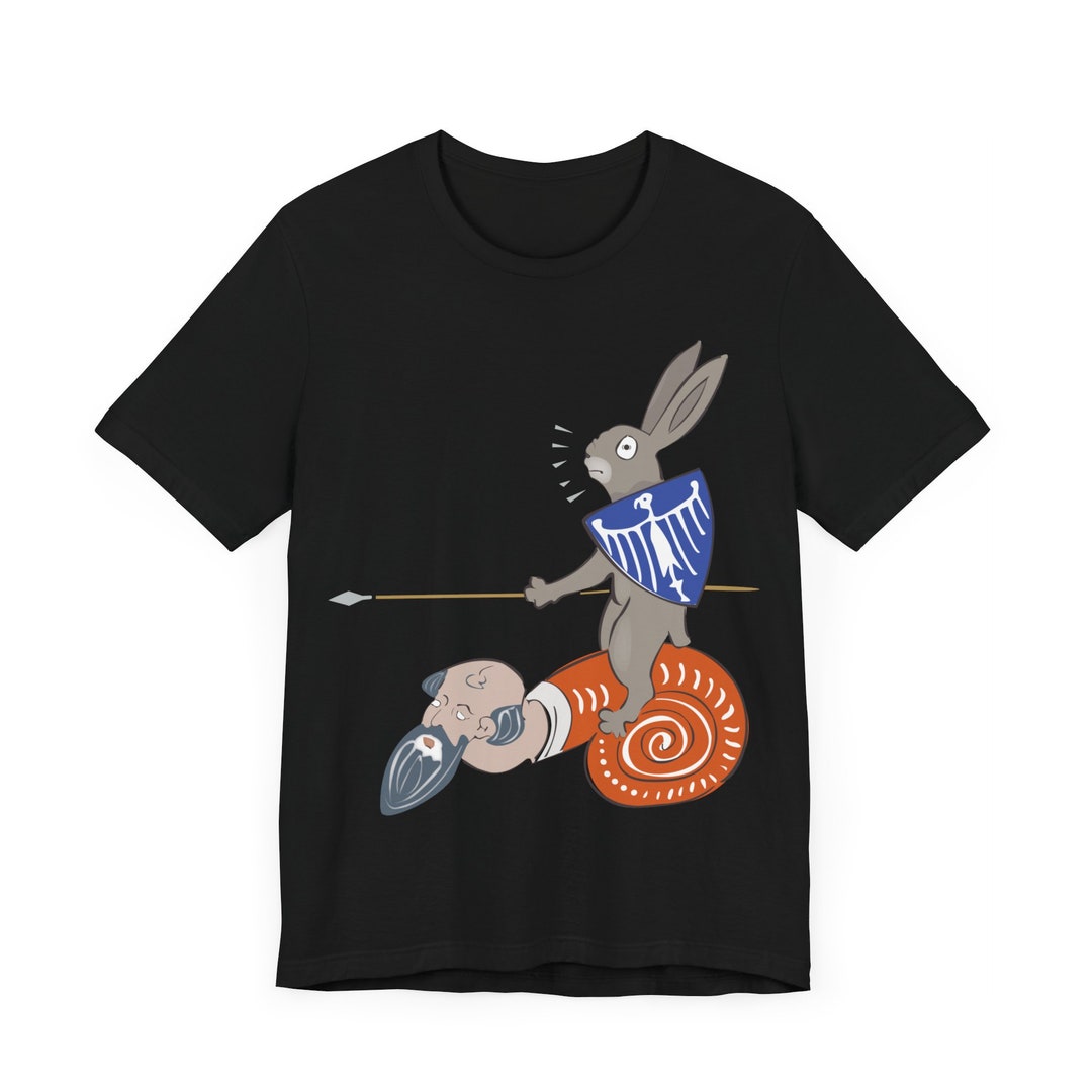 Medieval Rabbit T-shirt Marginalia Meme Shirt Sarcastic Tee Hare Shirt ...