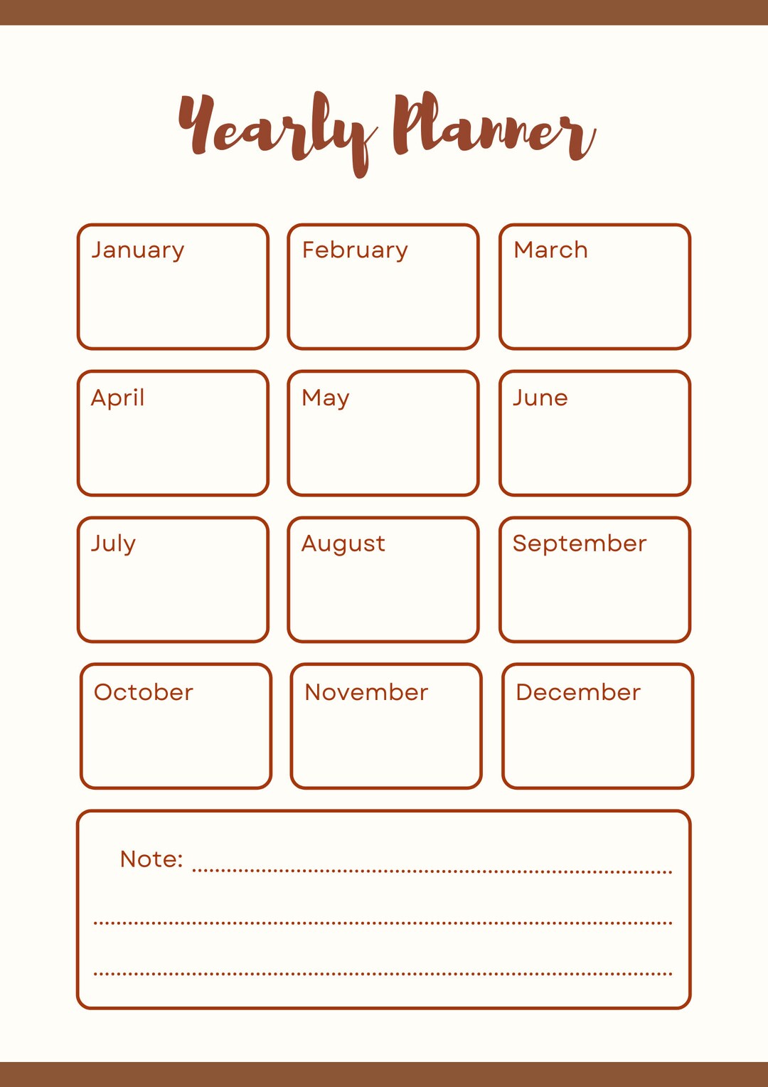 Yearly Planner, Yearly Digital Planner, Yearly Schedule, Yearly Budget ...