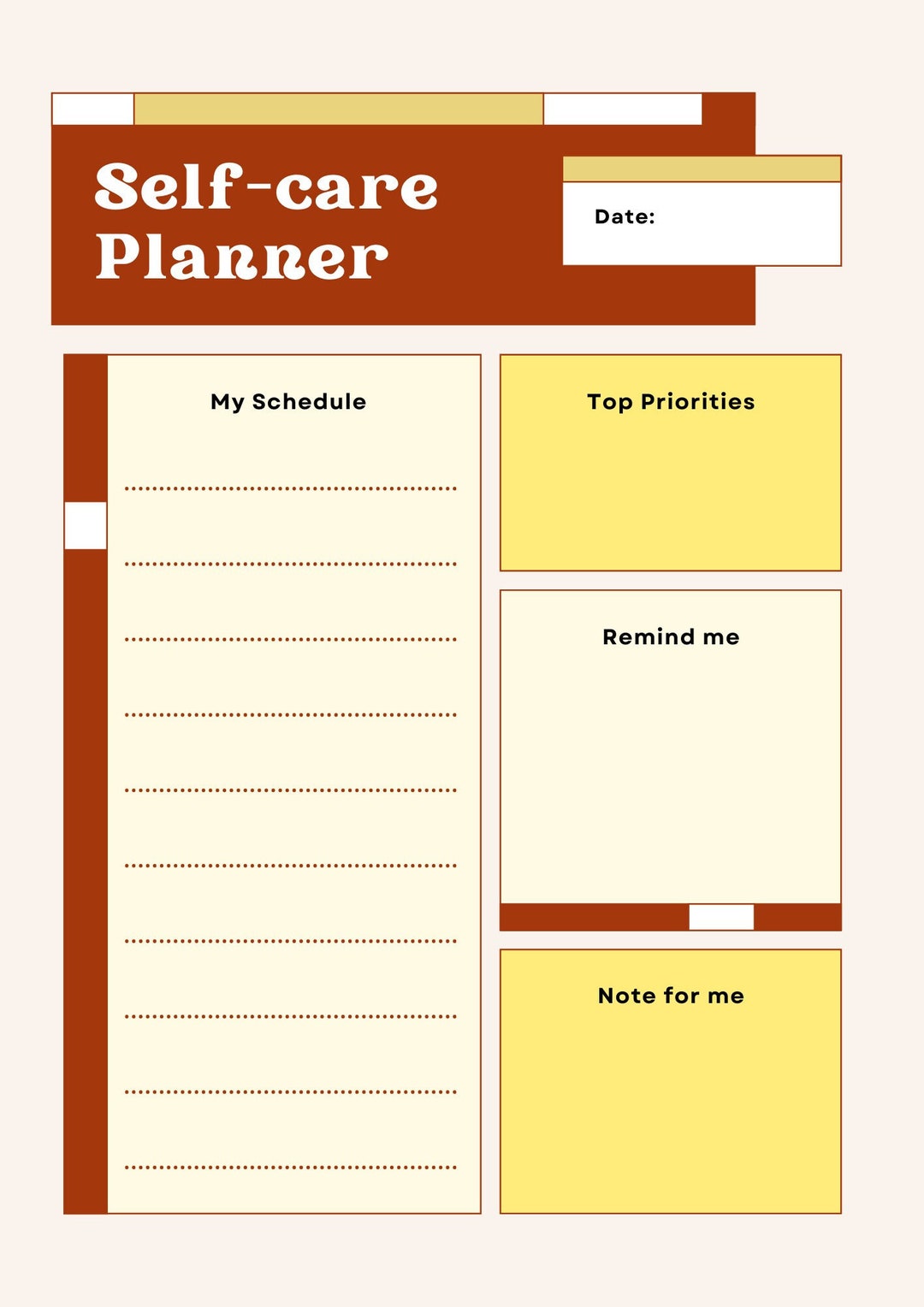 Self Care Planner, Self Care, Digital Download, Digital Planner ...
