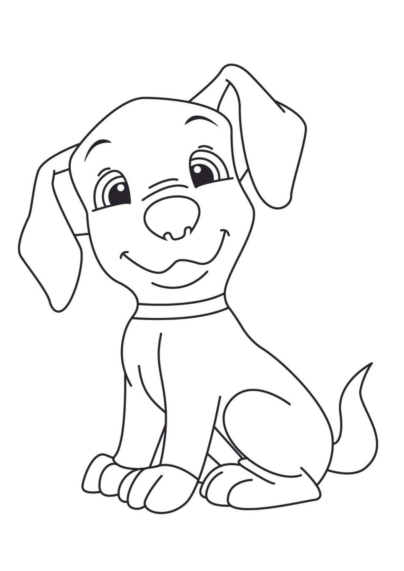 Simple Dog Coloring Pages