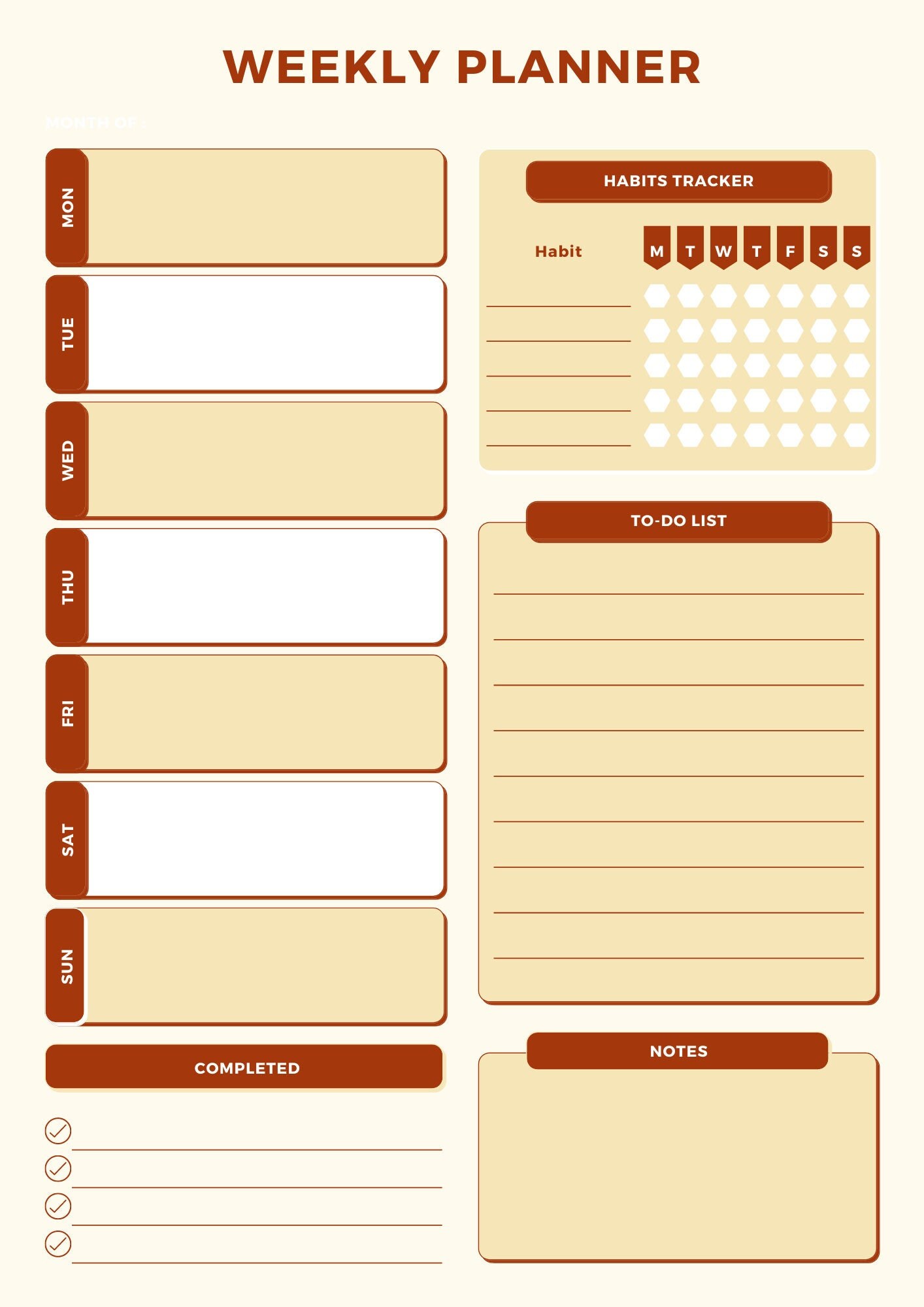 Weekly Planner, Weekly Digital Planner, Weekly Journal, Weekly Digital ...