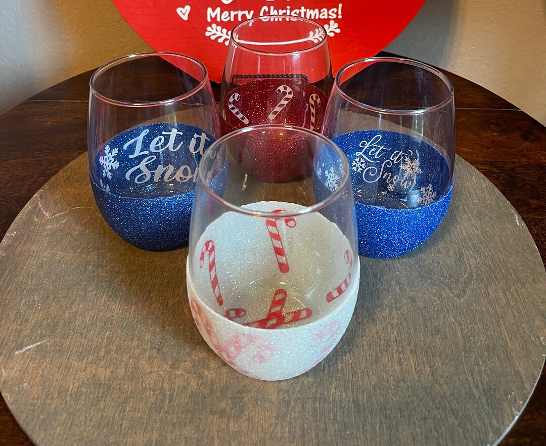 Glitter Peek a Boo Wine Set - Etsy