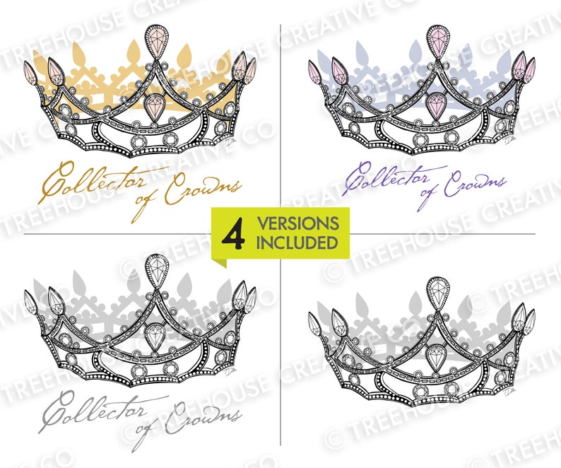 Crown Princess, Printable File, Instant Digital Download, Jewel Tiara ...