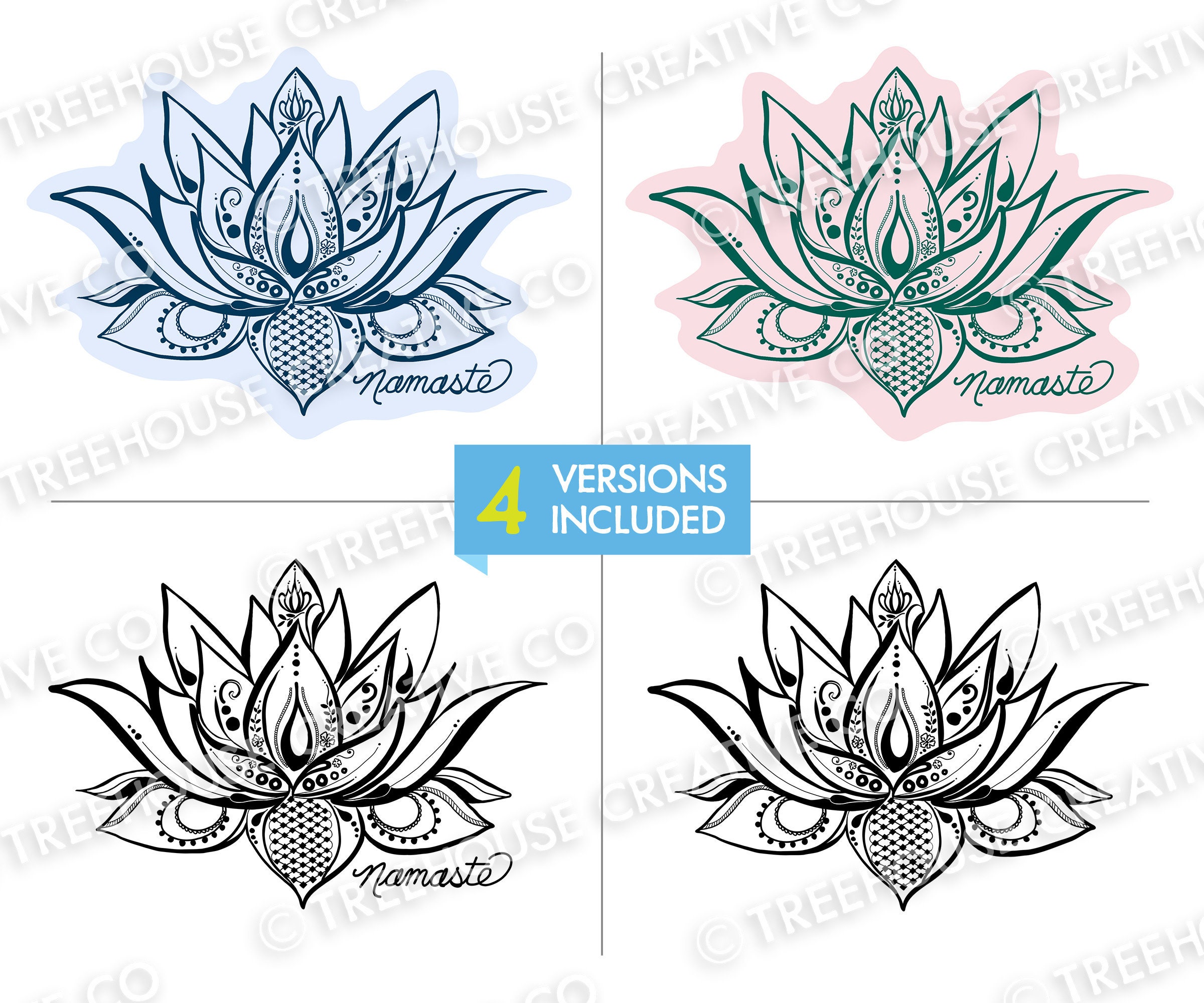 Lotus Flower, Printable File, Instant Digital Download, Yoga Lotus ...