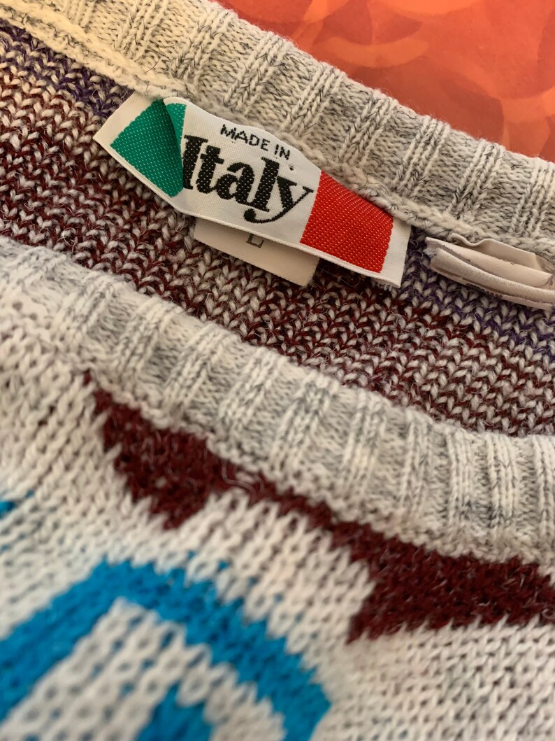 Vintage Italian Pattern Sweater - Etsy