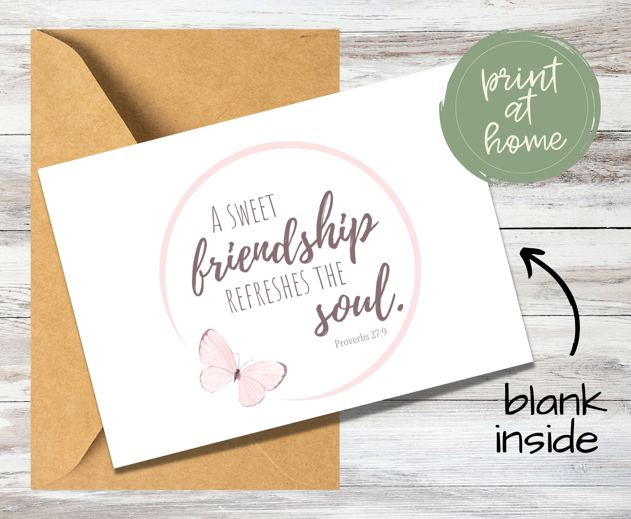 Printable Card for Best Friend Meaningful Card for Friend Encouraging ...