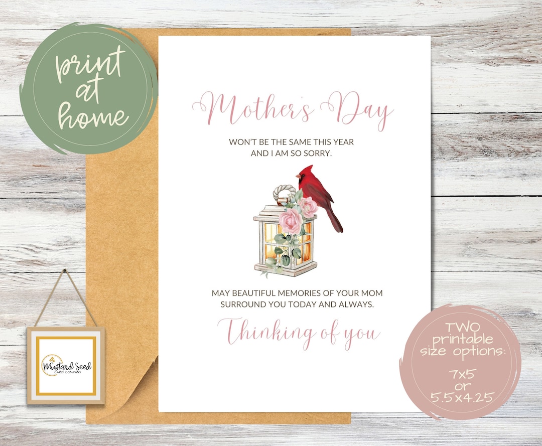 Printable Mother's Day Sympathy Card for Someone Whose Mom Has Passed ...