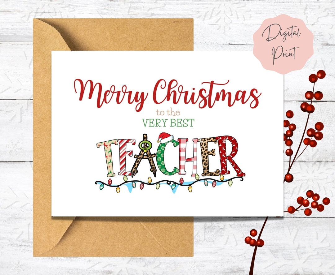 Printable Christmas Card for Teacher | Christmas Card From Kids to ...