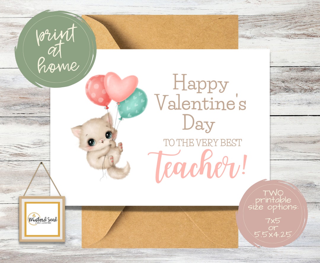Printable Valentine Card for Teacher From Kid | Valentine Card With ...
