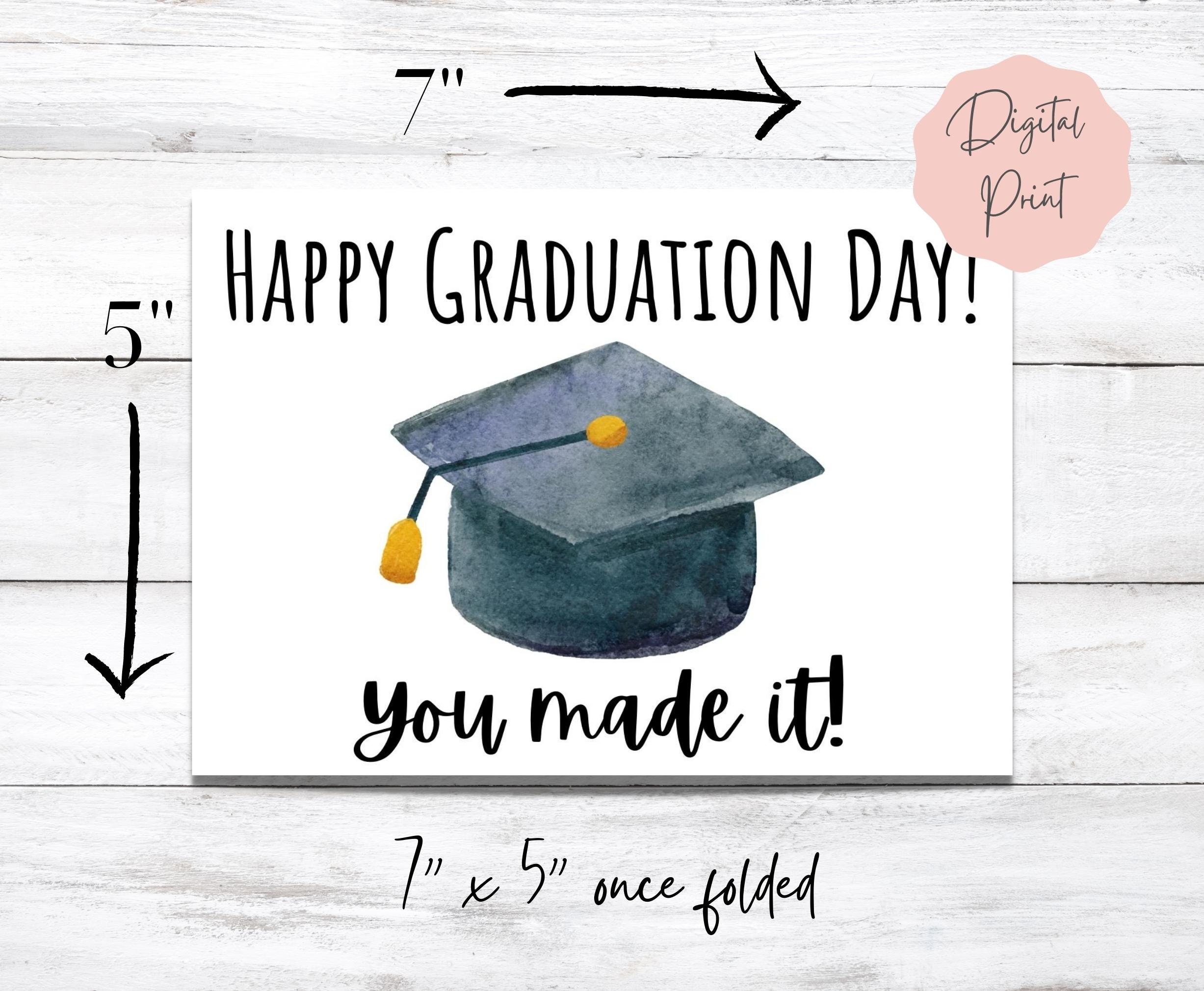 Graduation Cap Printable Card Digital Graduation Card Downloadable Owl ...