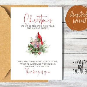 Printable Christmas Sympathy Card for Loss of Parents - Etsy
