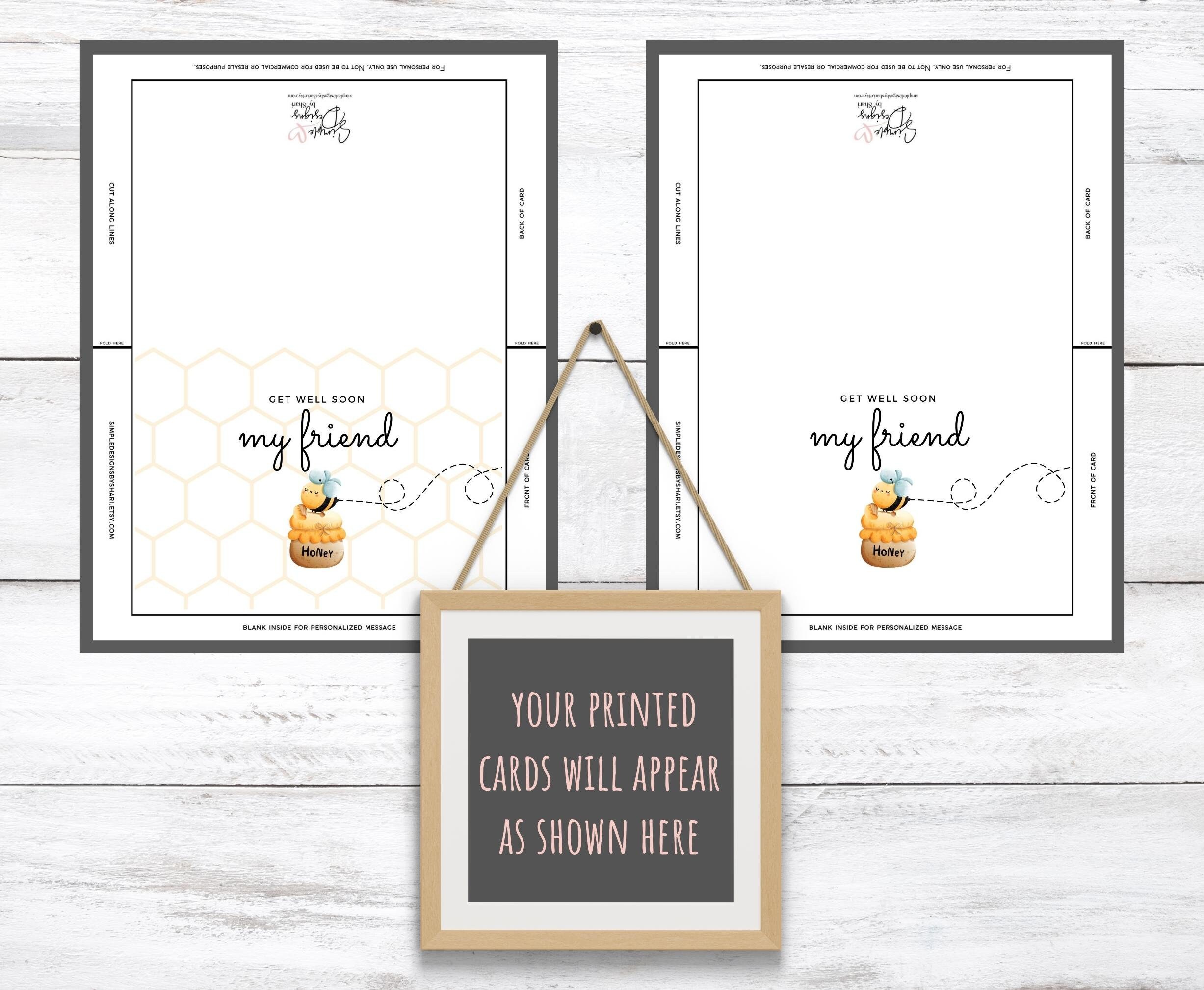 Bee Get Well Card | Printable Card for Friend (digital Download) - Etsy