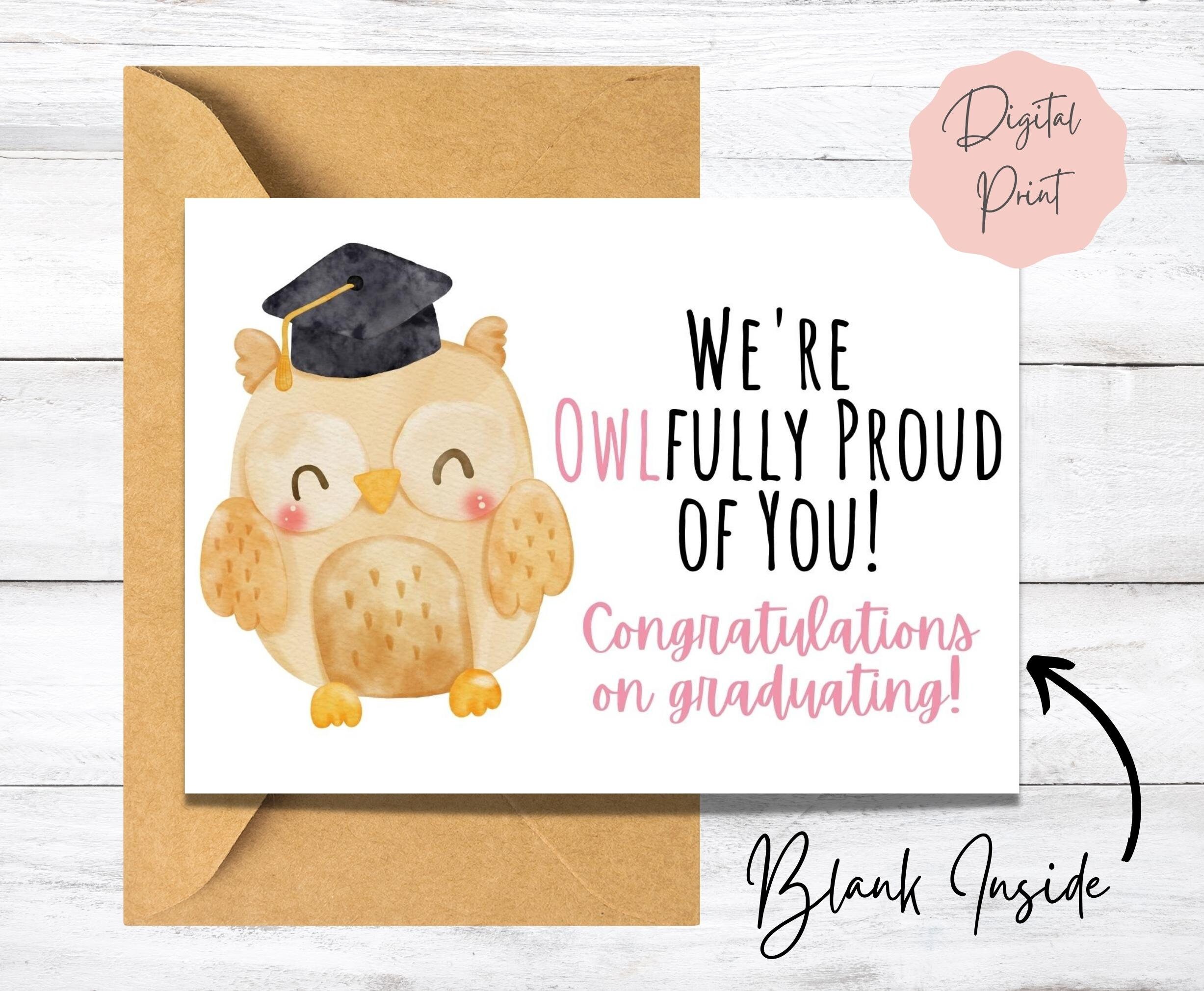 Printable Graduation Card Owl Graduation Card Digital Card - Etsy