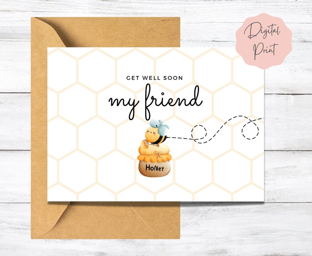 Printable Get Well Card | Get Well Soon Friend Printable Card | Digital ...