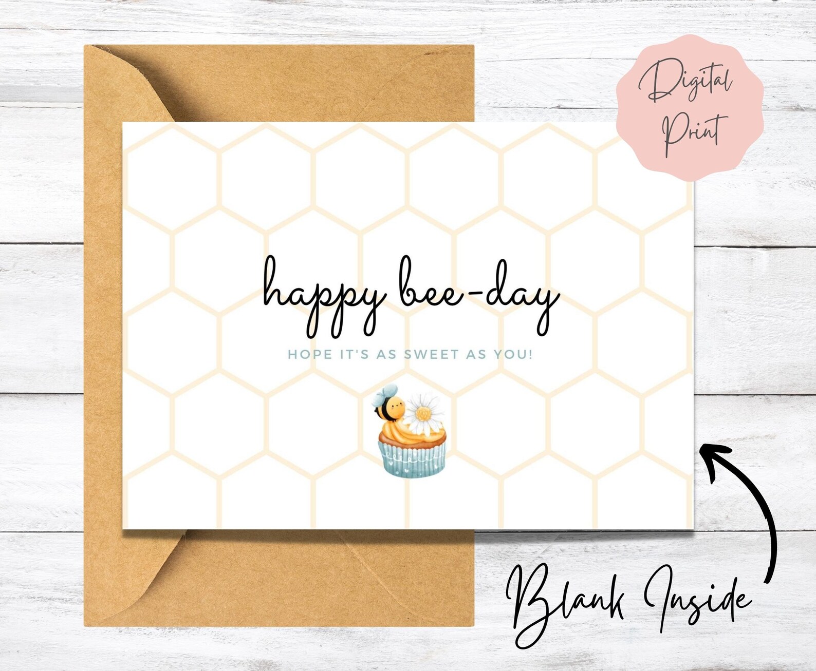 Printable Bee Themed Birthday Card for Her | Cute Birthday Card With ...