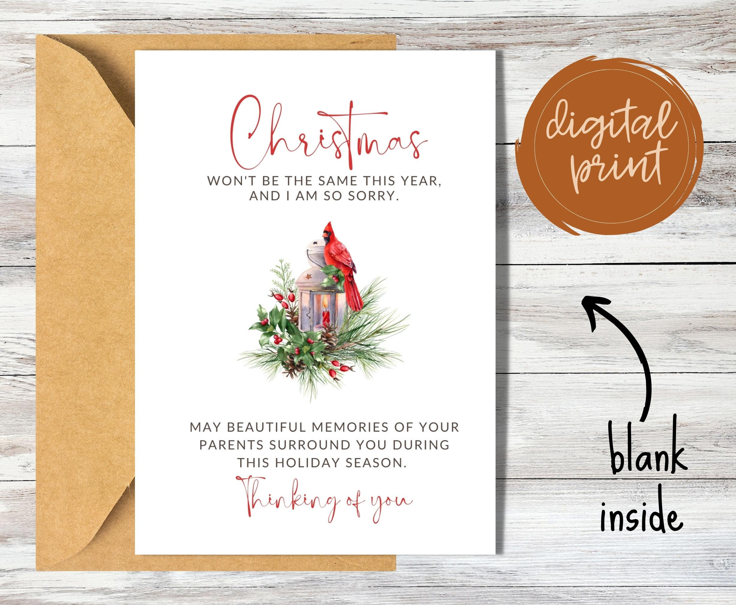 Printable Christmas Sympathy Card for Loss of Parents - Etsy