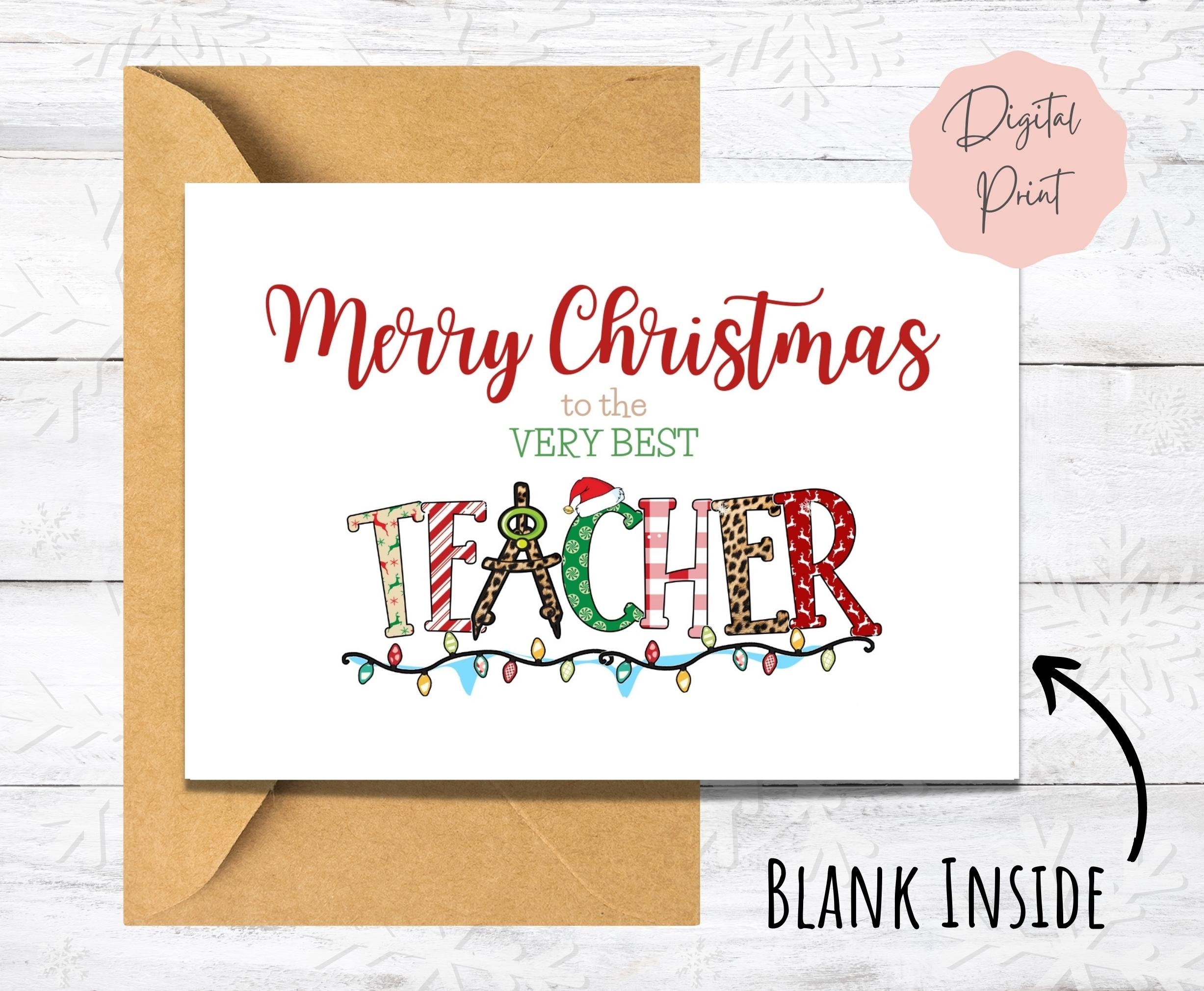 Printable Christmas Card for Teacher | Christmas Card From Kids to ...