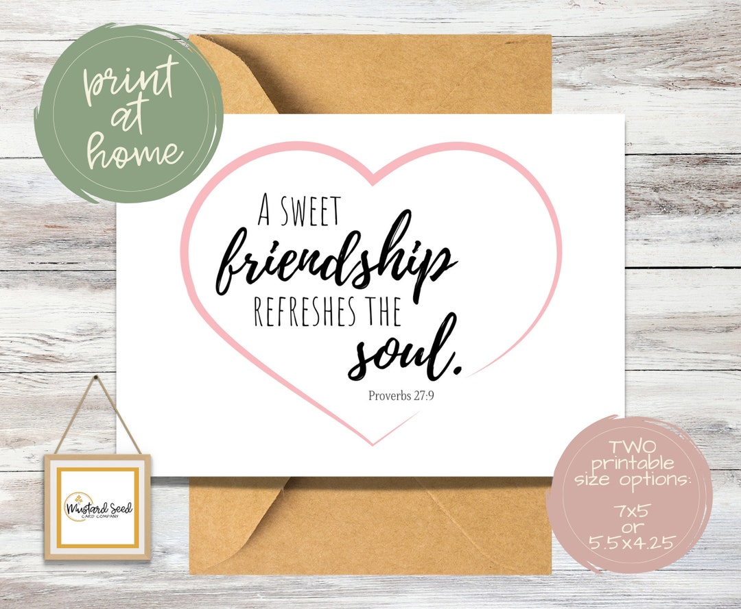 Printable Card for Friend | Meaningful Card for Best Friend ...