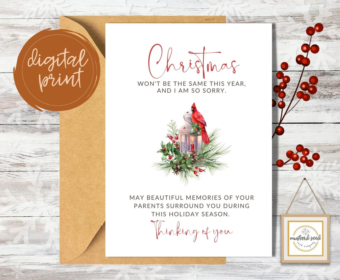 Printable Christmas Sympathy Card for Loss of Parents - Etsy