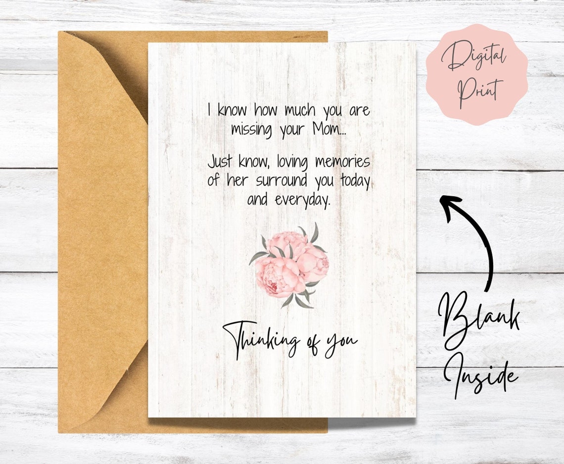 Sympathy Card for Loss of Mom | Heartfelt Encouragement (PDF) - Etsy