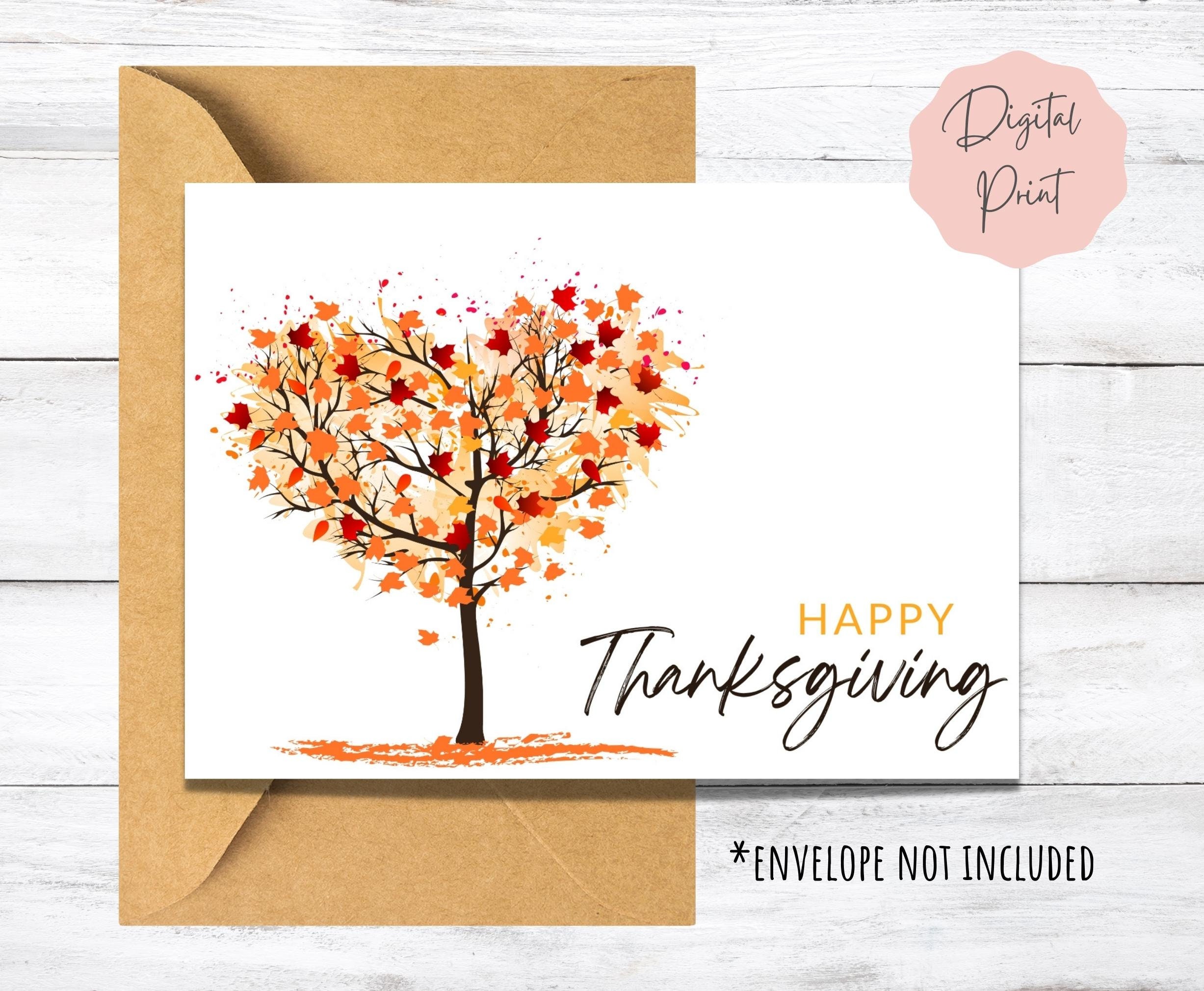 Printable Thanksgiving Card for Anyone | Simple Thanksgiving Card for ...