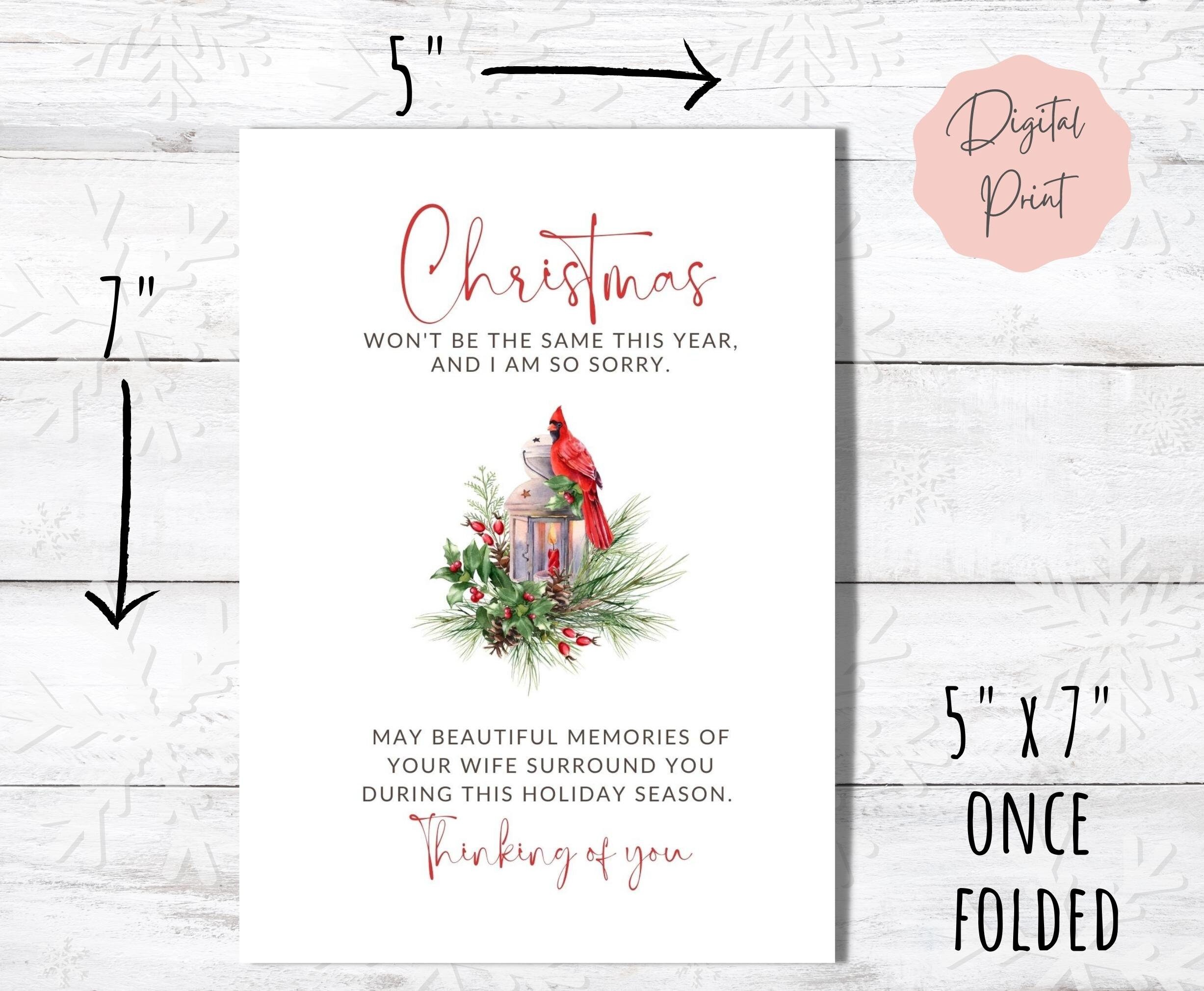 Missing Wife Printable Cardinal Card for First Christmas Without Her ...