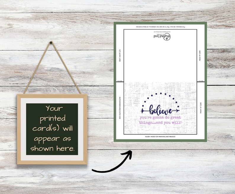 Printable Believe in Yourself Card | Card to Encourage Someone Working ...