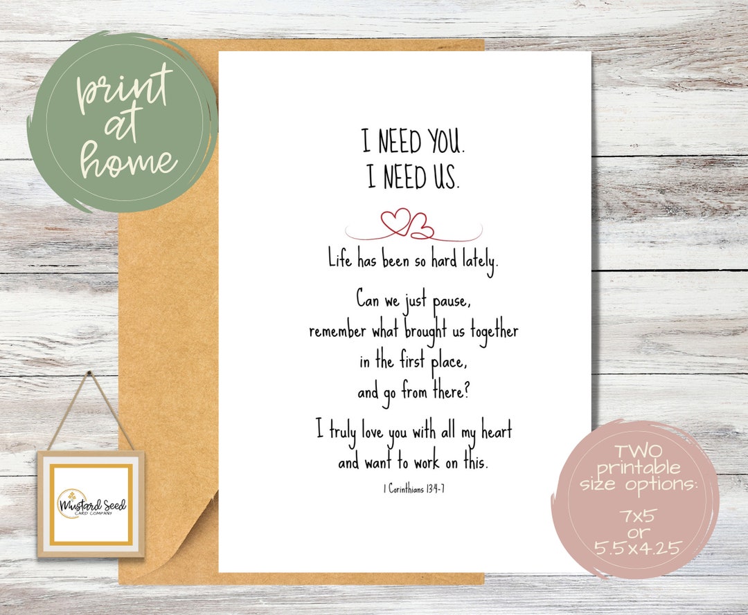 Printable Card to Help Restore Relationship | Work Through Relationship ...