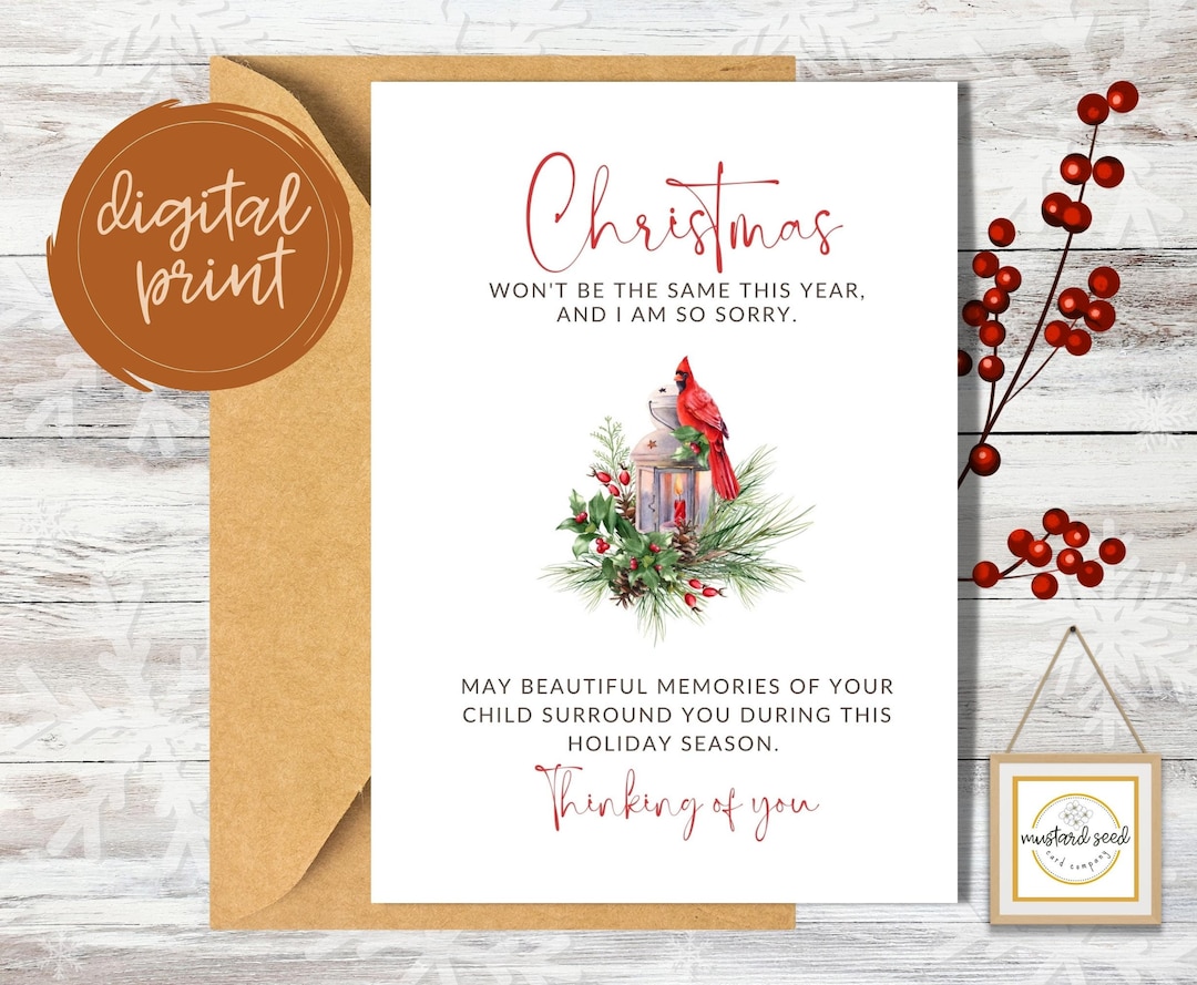 Printable Christmas Sympathy Card for Loss of Child | First Christmas ...