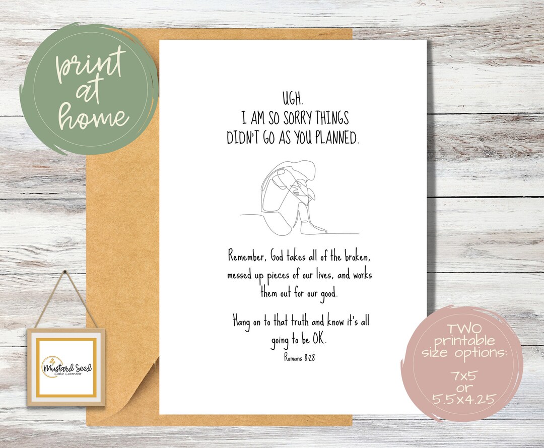 Printable Card to Encourage a Friend Going Through Disappointment ...