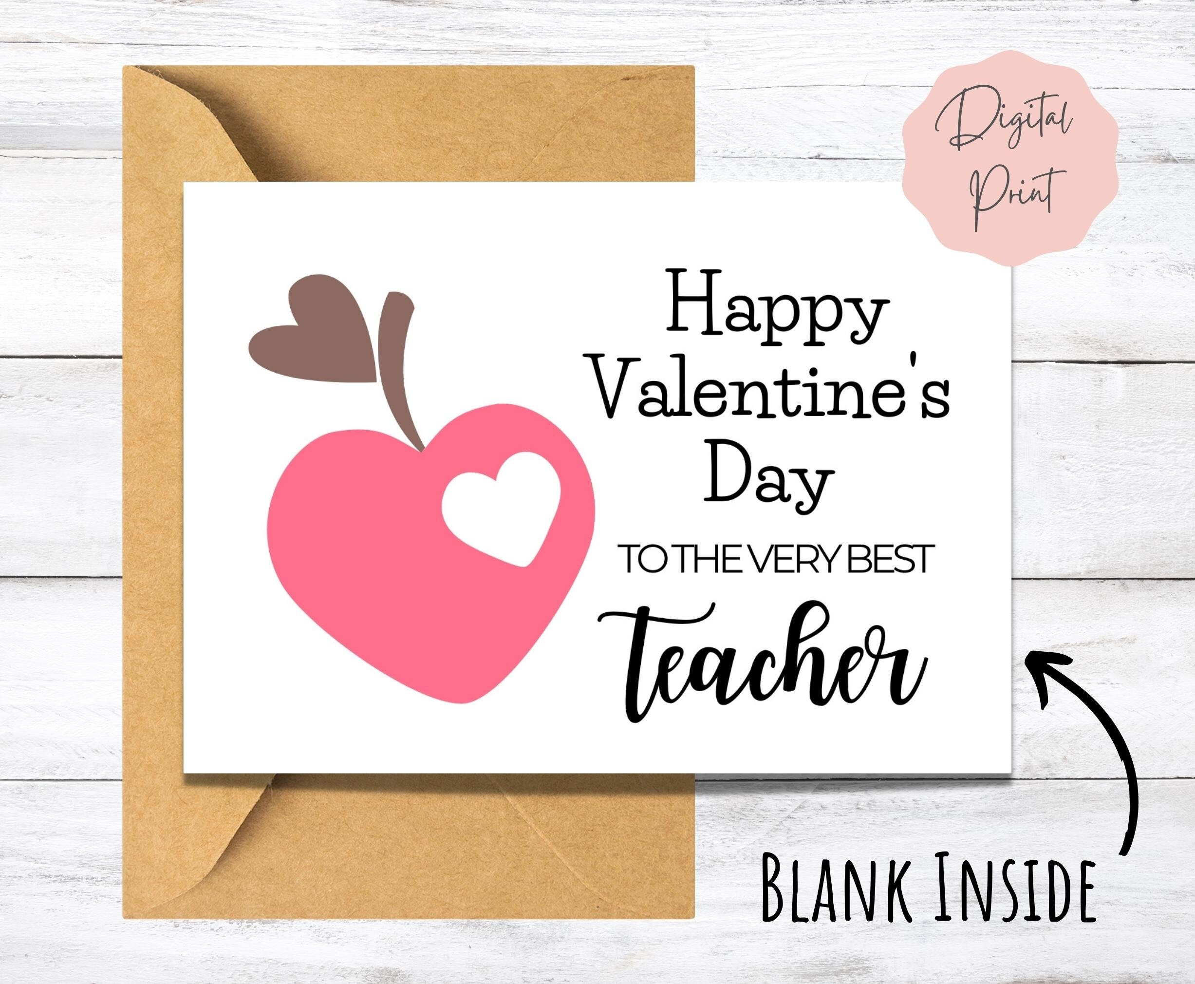 Printable Valentine for Teacher, Digital Valentine's Day Card for ...