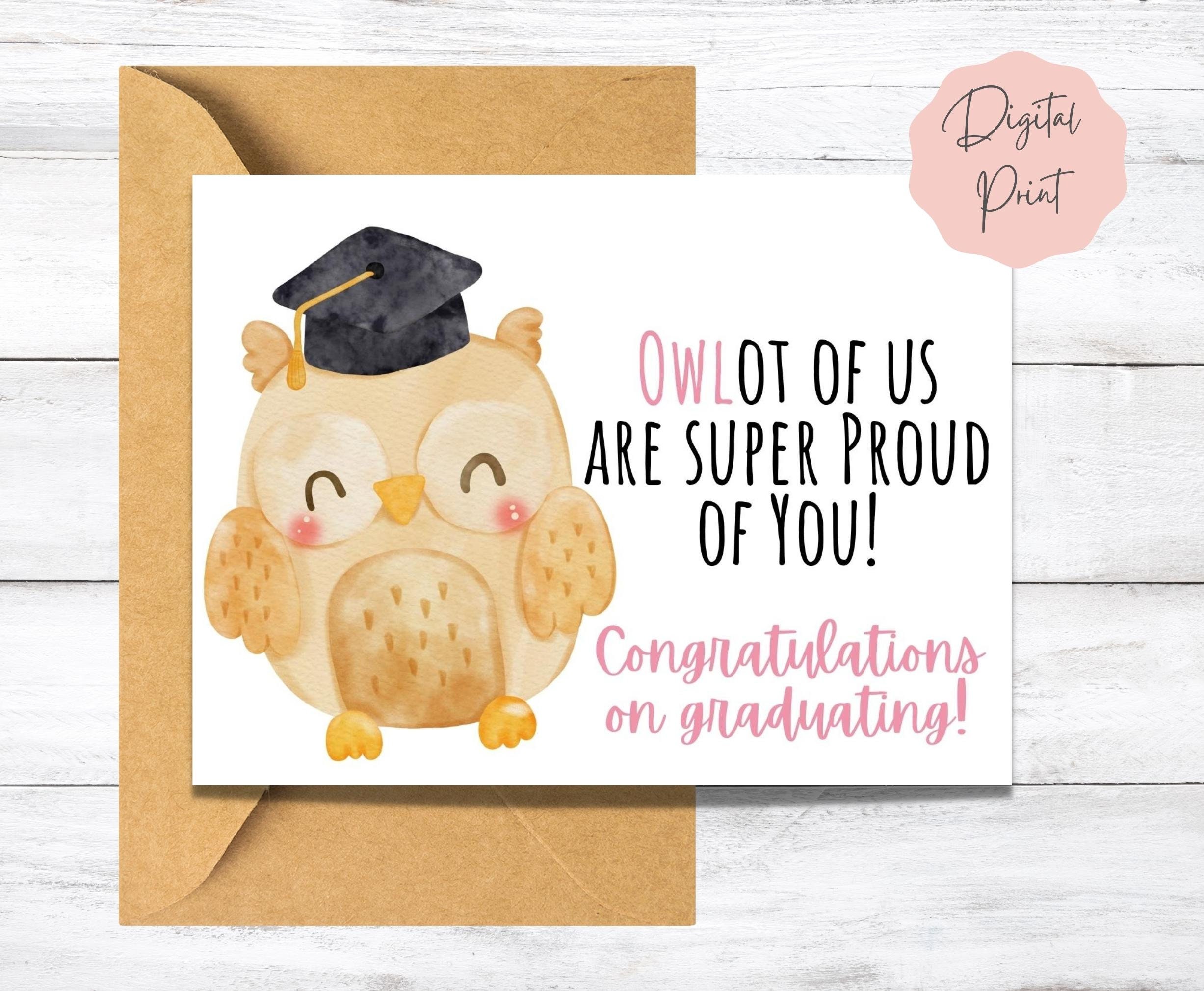 Printable Graduation Card Owl Graduation Card Digital - Etsy