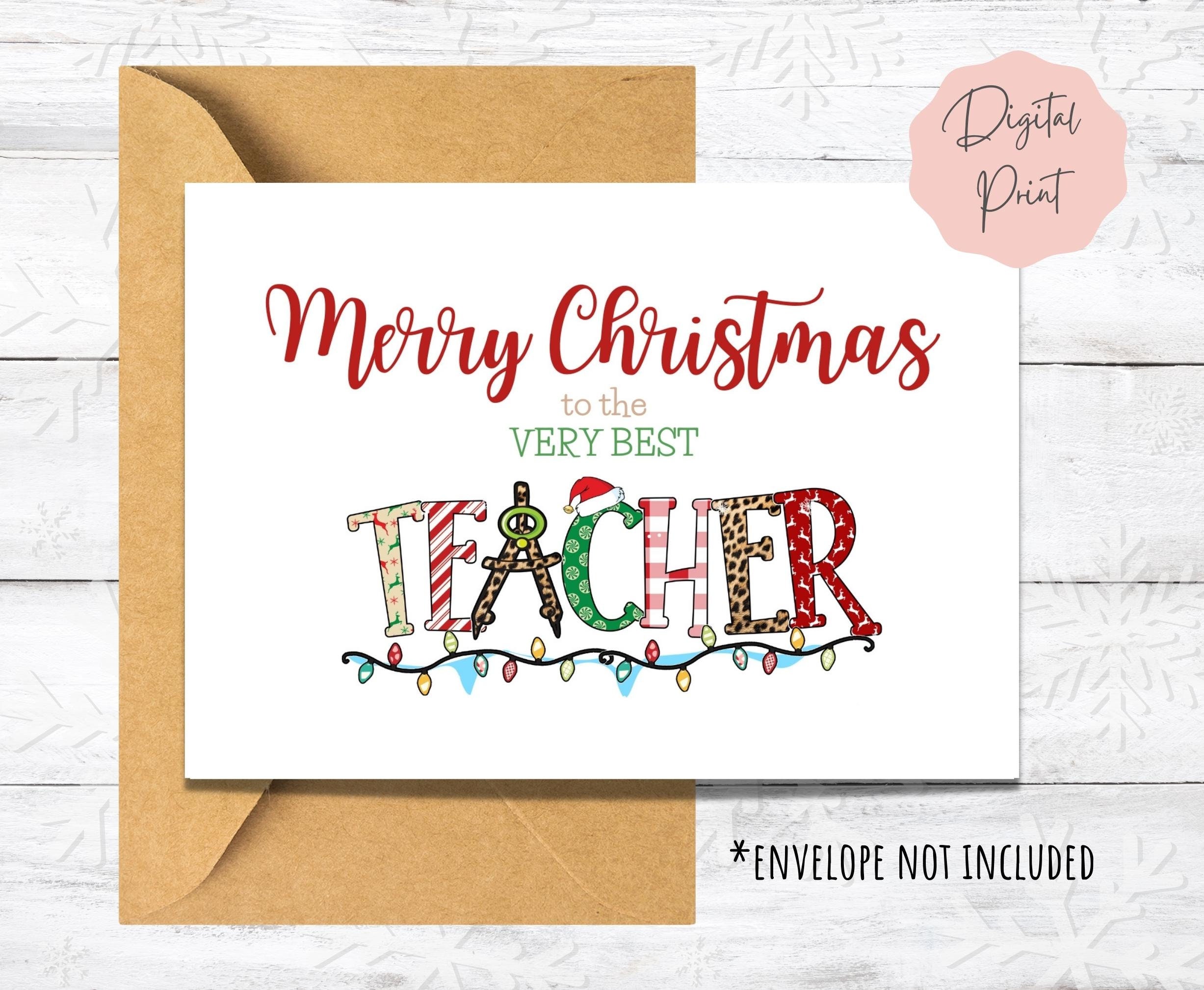 Printable Christmas Card for Teacher | Christmas Card From Kids to ...