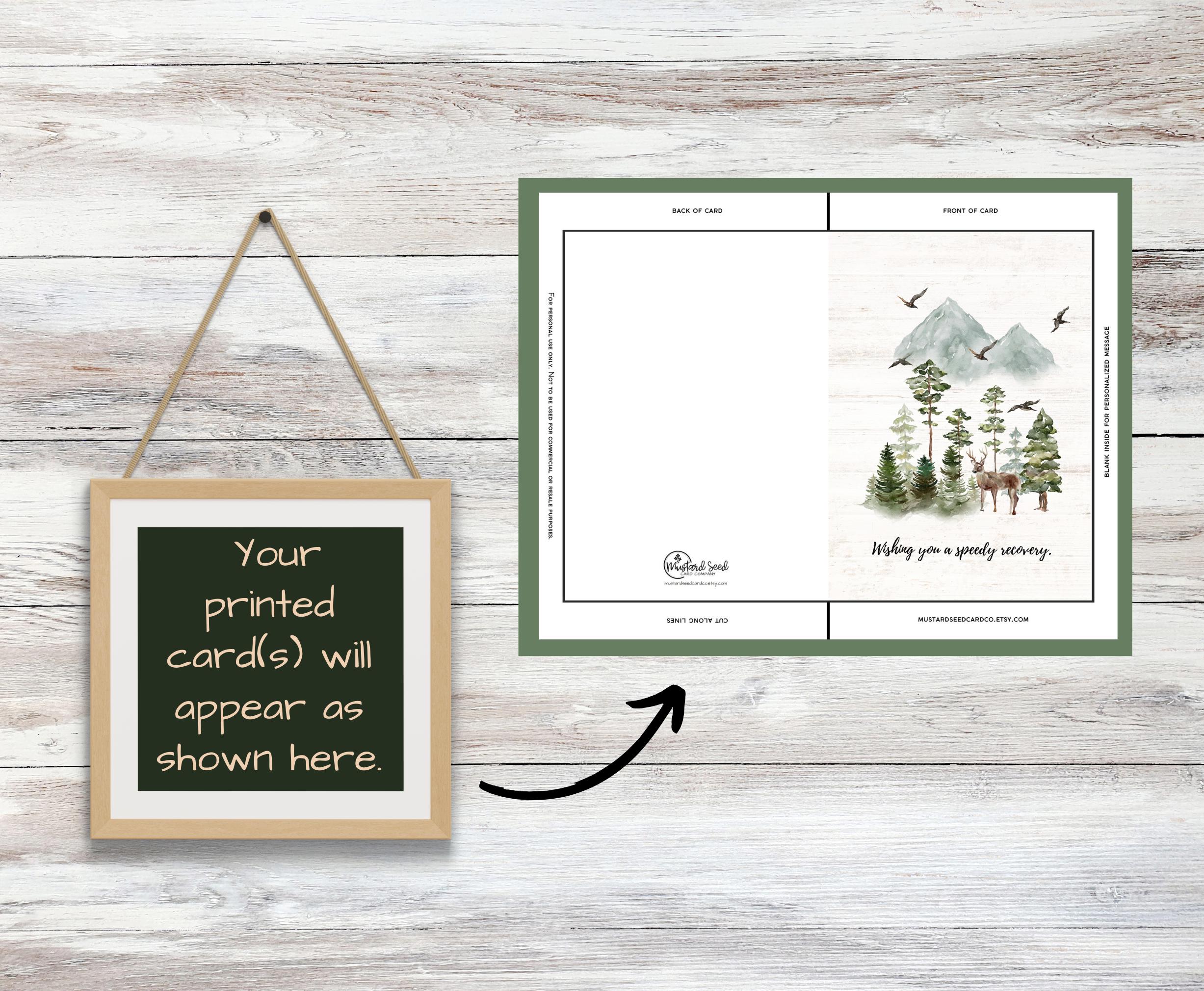 Printable Woodland Speedy Recovery Card | Get Well Card for Friend ...