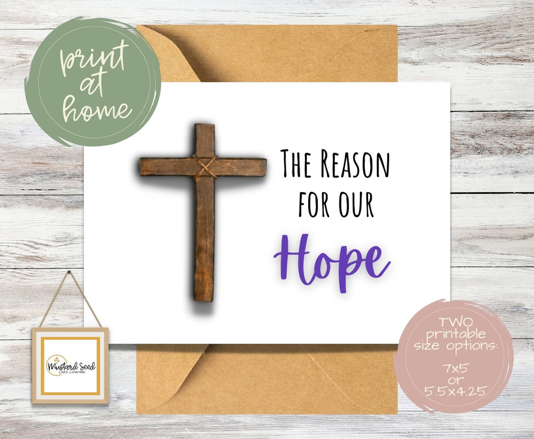 Christian Easter Card Printable | Cross Greeting Card (PDF Pattern) - Etsy