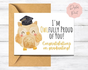 Owl Graduation Card - Etsy