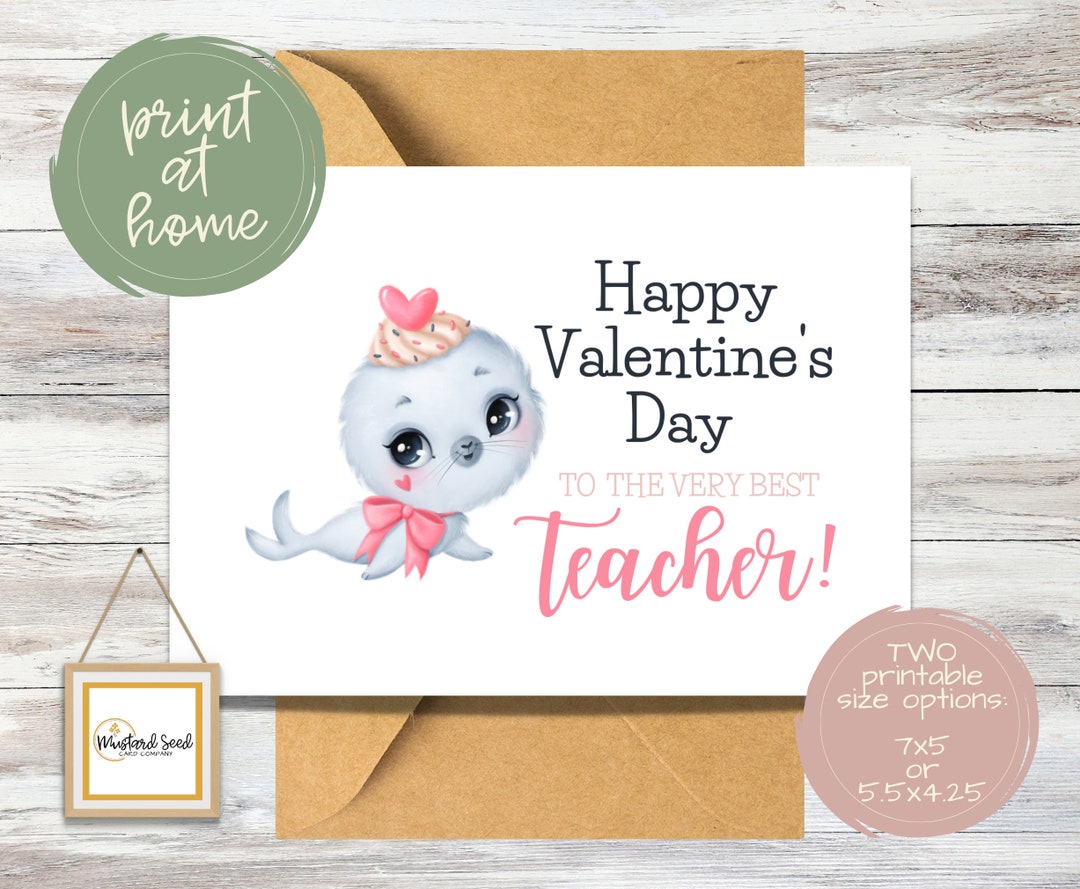 Printable Valentines Day Card for Teacher From Kid | Teacher Valentine ...
