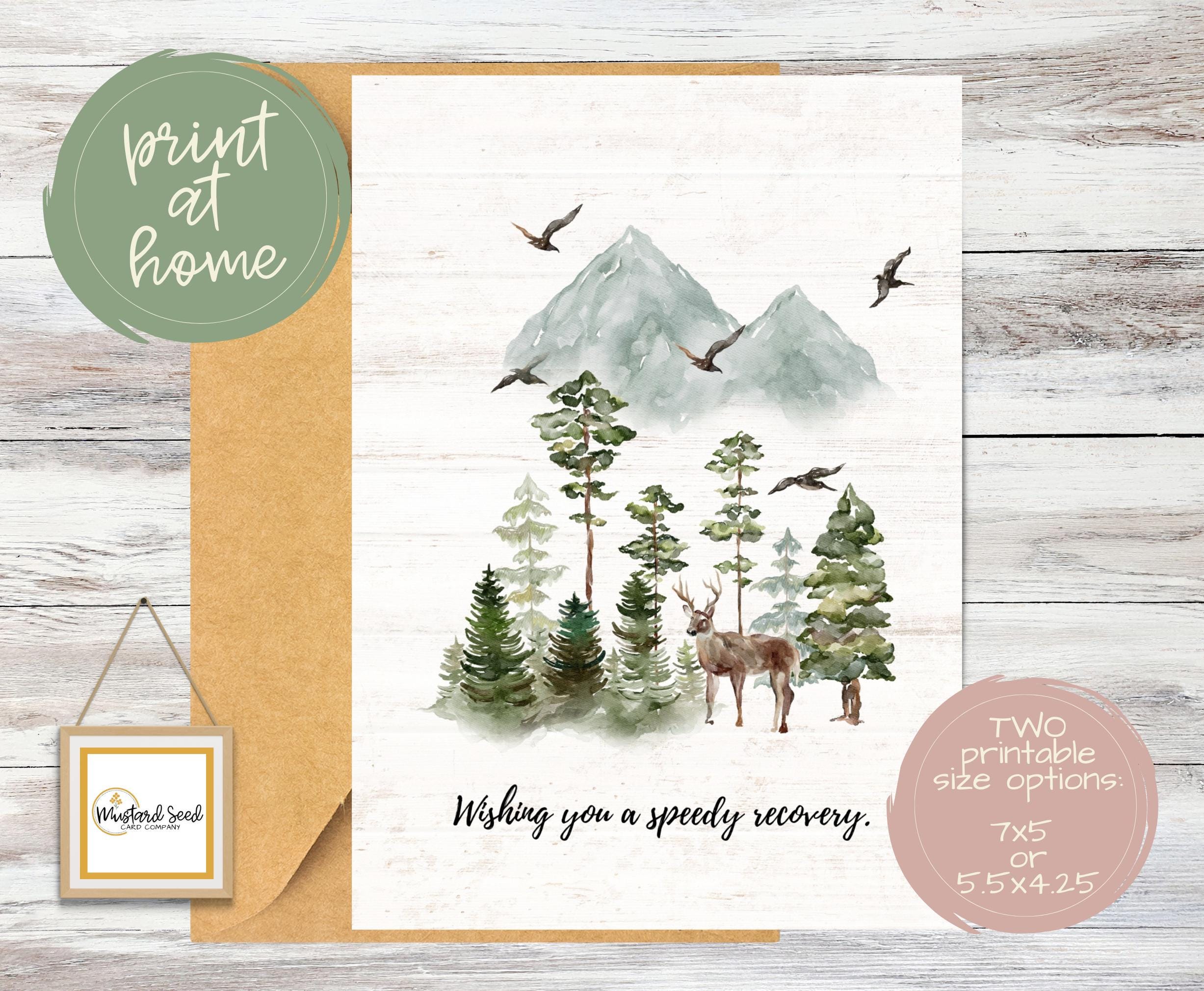 Printable Woodland Speedy Recovery Card | Get Well Card for Friend ...