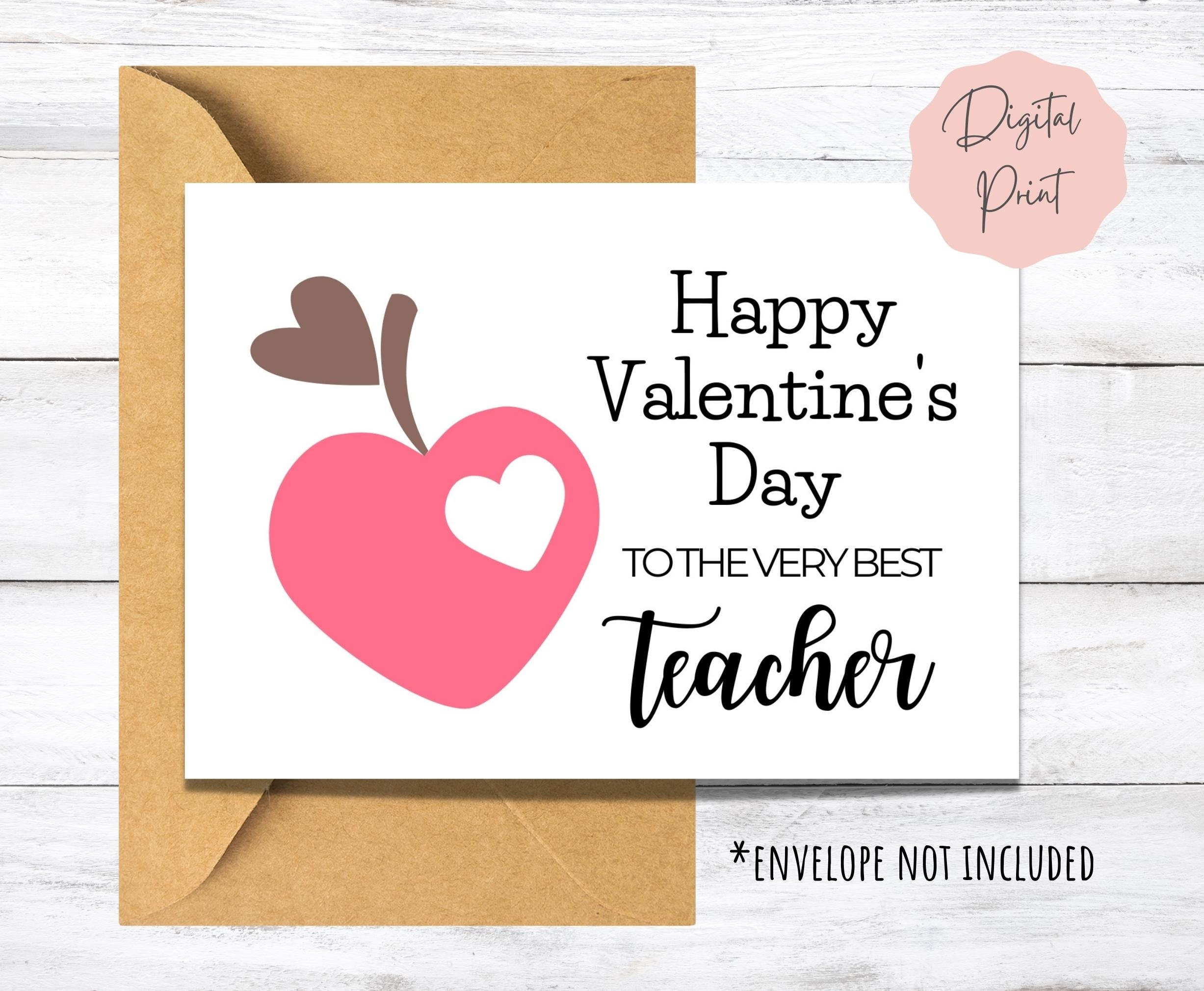 Printable Valentine for Teacher, Digital Valentine's Day Card for ...
