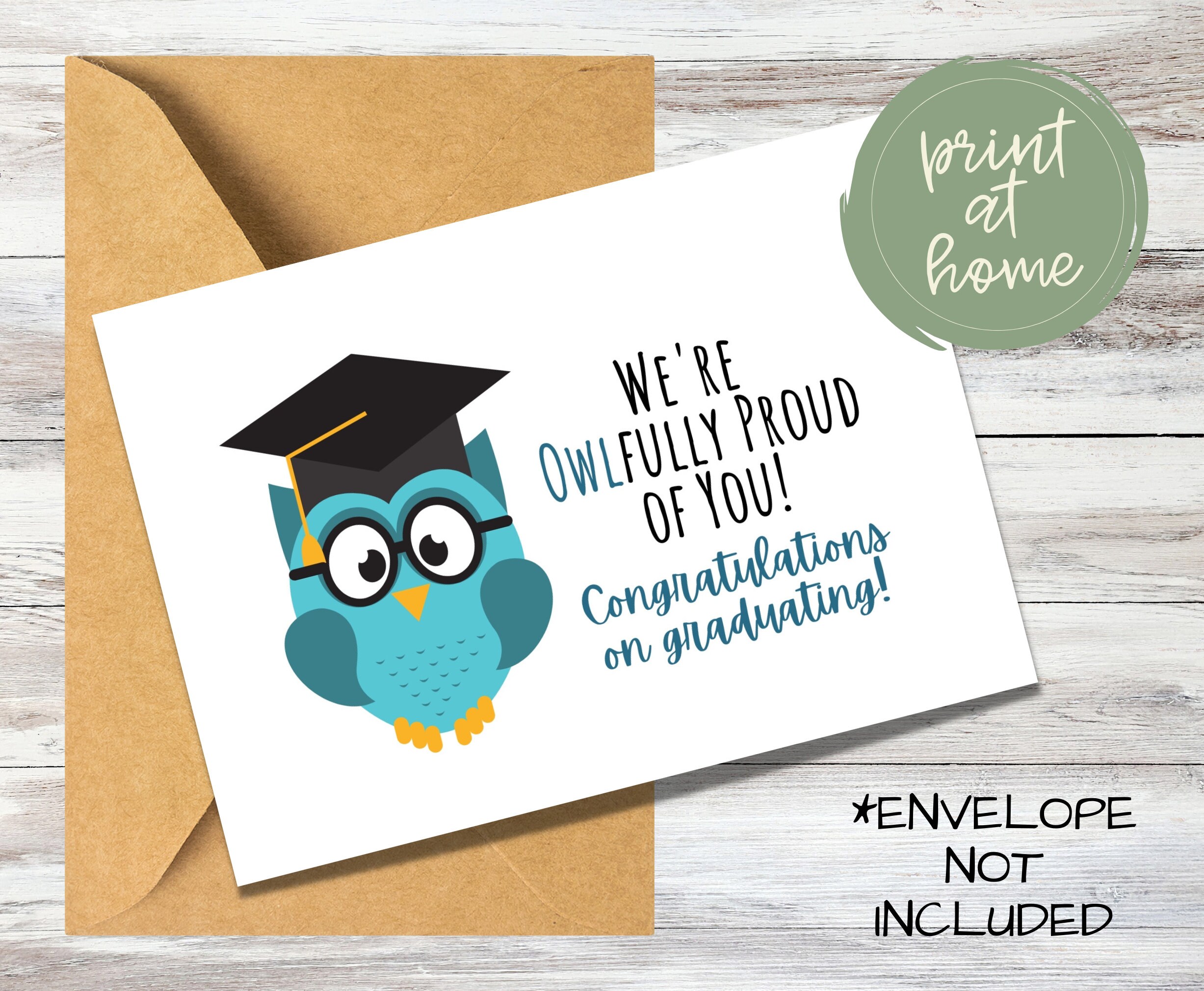Printable Owl Graduation Card for Preschool, High School or College ...